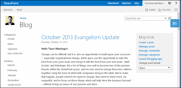 The Evolution of the SharePoint Blog – buckleyPLANET