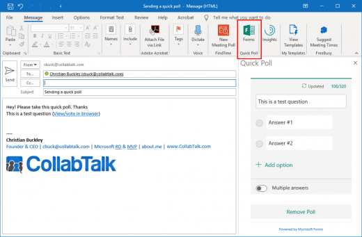 Add Quick Polls to Outlook Emails – buckleyPLANET