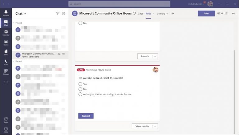 Gathering Feedback with Polls in Microsoft Teams – buckleyPLANET