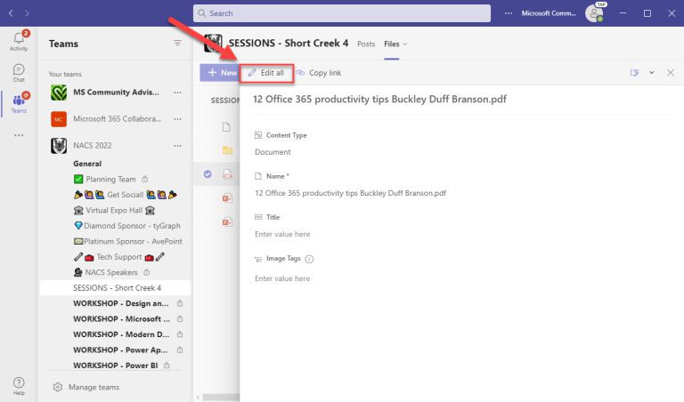 Productivity Tip: Editing Metadata in Teams Files – buckleyPLANET