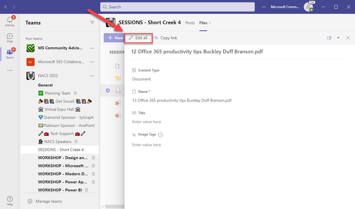 Productivity Tip: Editing Metadata in Teams Files – buckleyPLANET